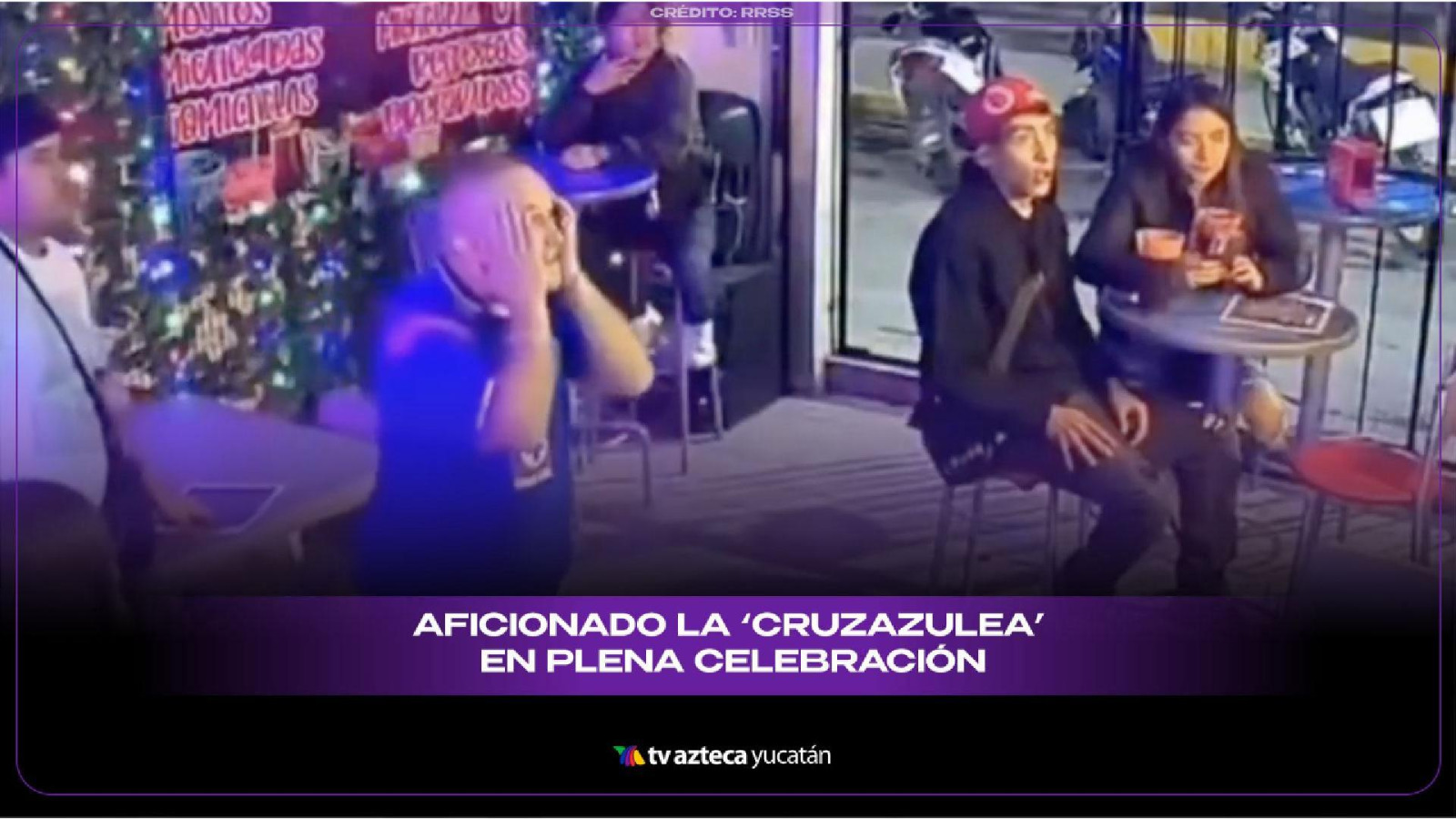 Fanático del cruz azul termina en el piso tras celebración