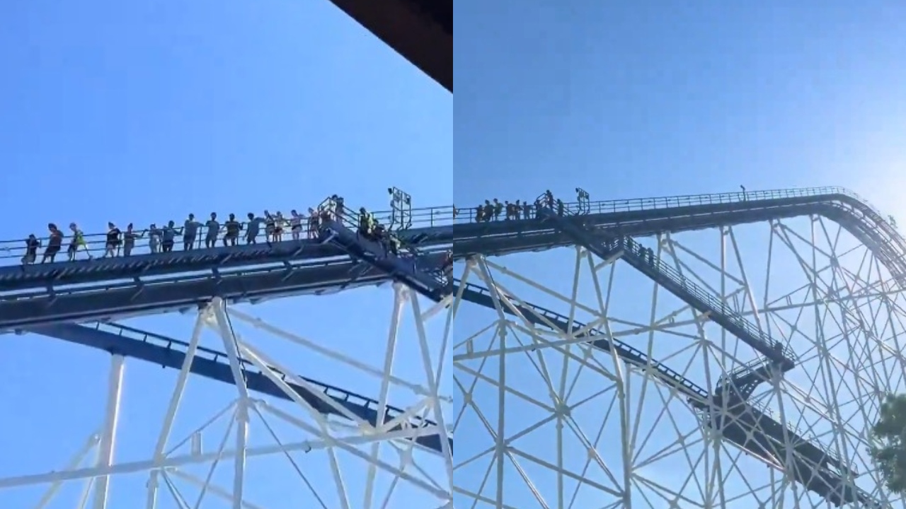 Apagón paraliza parque de atracciones en Texas: Visitantes caminan en ...