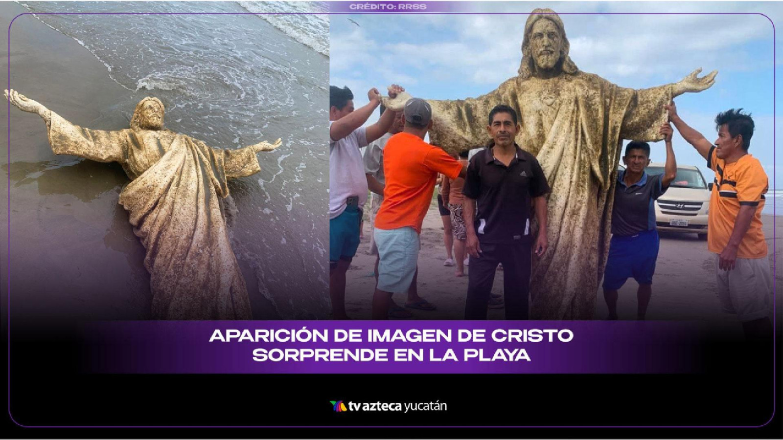 Aparece imagen de Cristo en playa: video