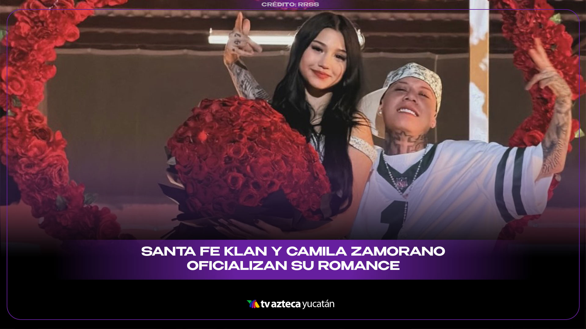 Santa Fe Klan confirma romance con Camila Zamorano entre rosas y corazones