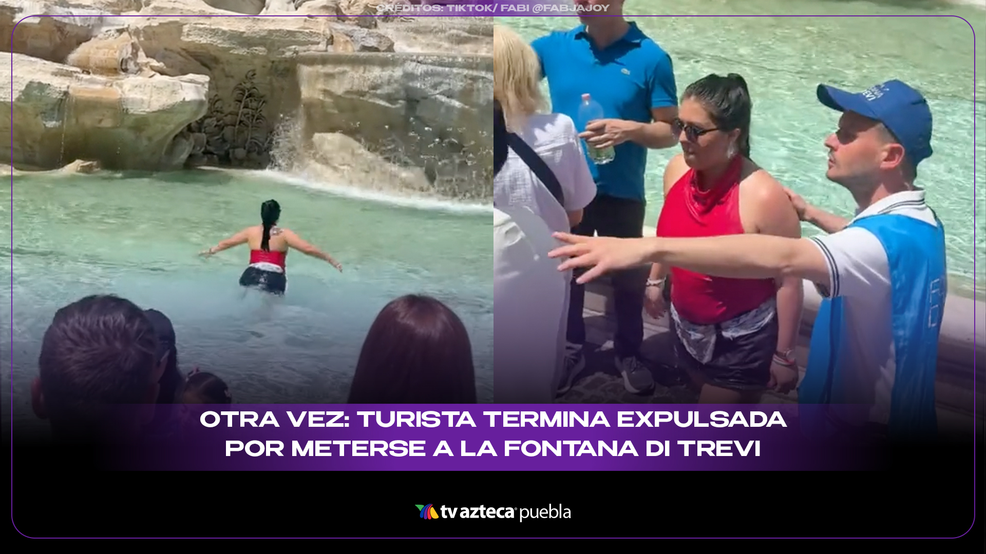 Turista es retirada de la Fontana di Trevi tras entrar al agua