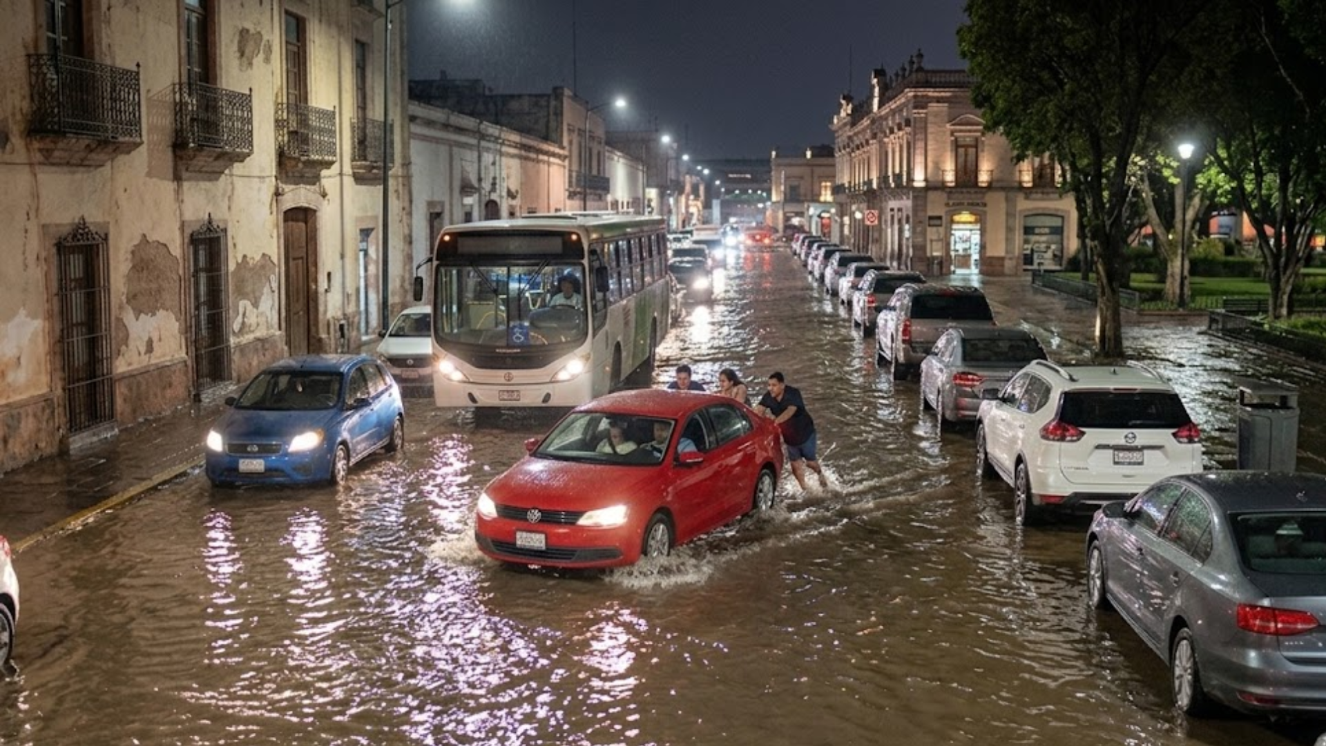 Caos vial en León: Encharcamiento provoca tráfico lento en bulevar Juan ...