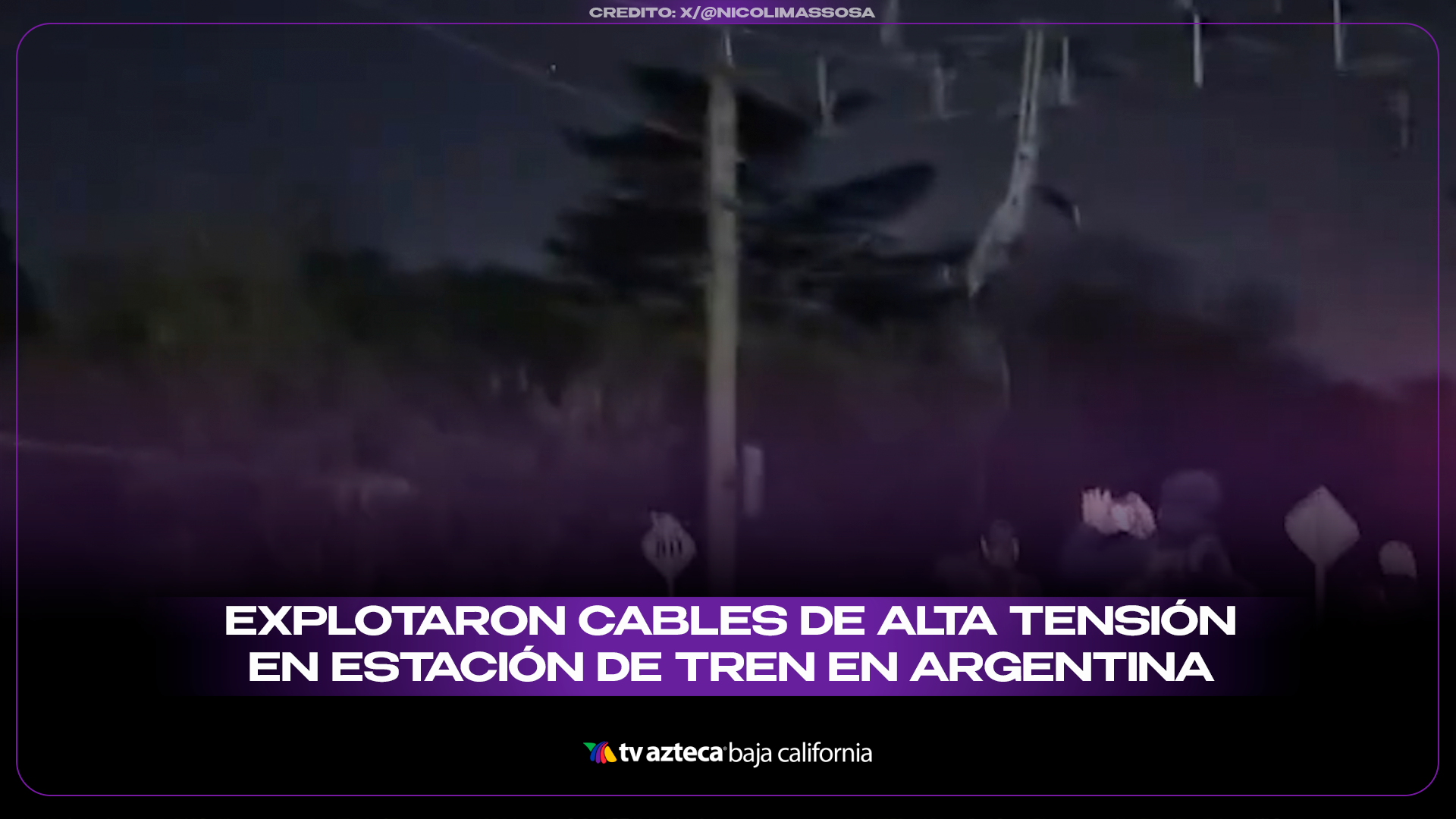 Explosión de cables alta tensión en estación tren Argentina