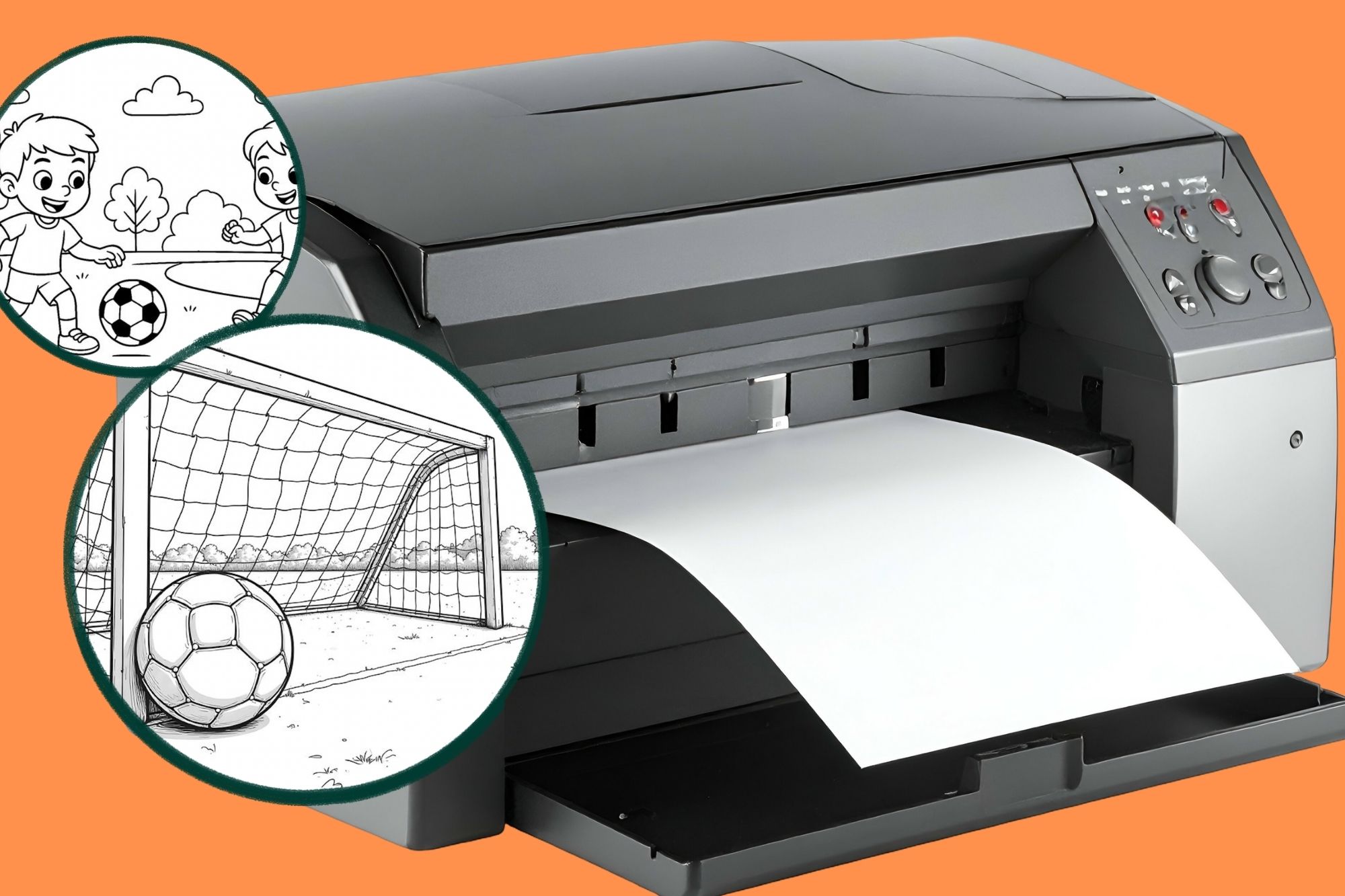 9 imágenes de canchas de futbol a blanco y negro en PDF para imprimir